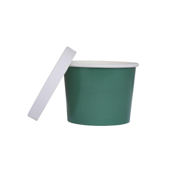 5 Pack Sage Green Paper Tub With Lid - 11.2cm x 9.2cm x 8.2cm | The ...