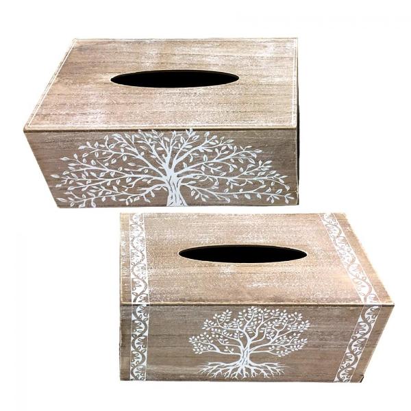Tree Design Tissue Box - 25cm | The Base Warehouse