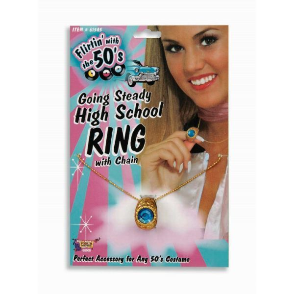 GOING STEADY HIGH SCHOOL RING W/CHAIN | The Base Warehouse