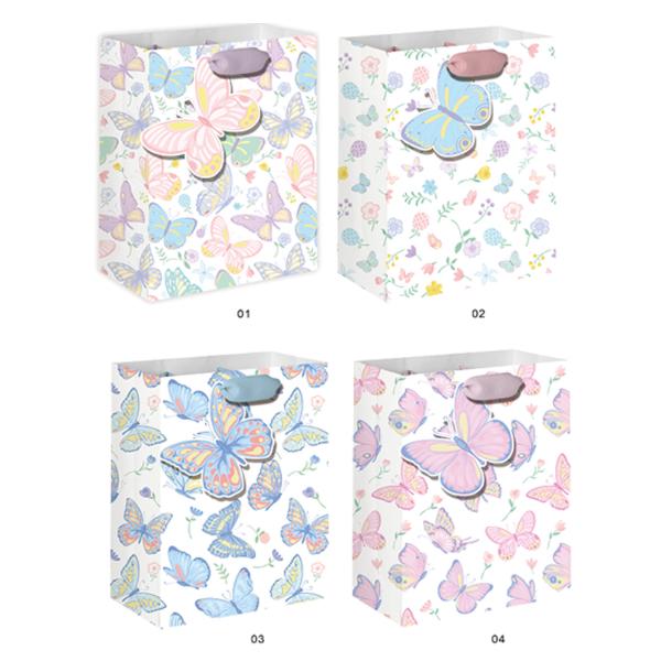 GIFT BAG Butterfly MED 18x23x10cm 4asst | The Base Warehouse