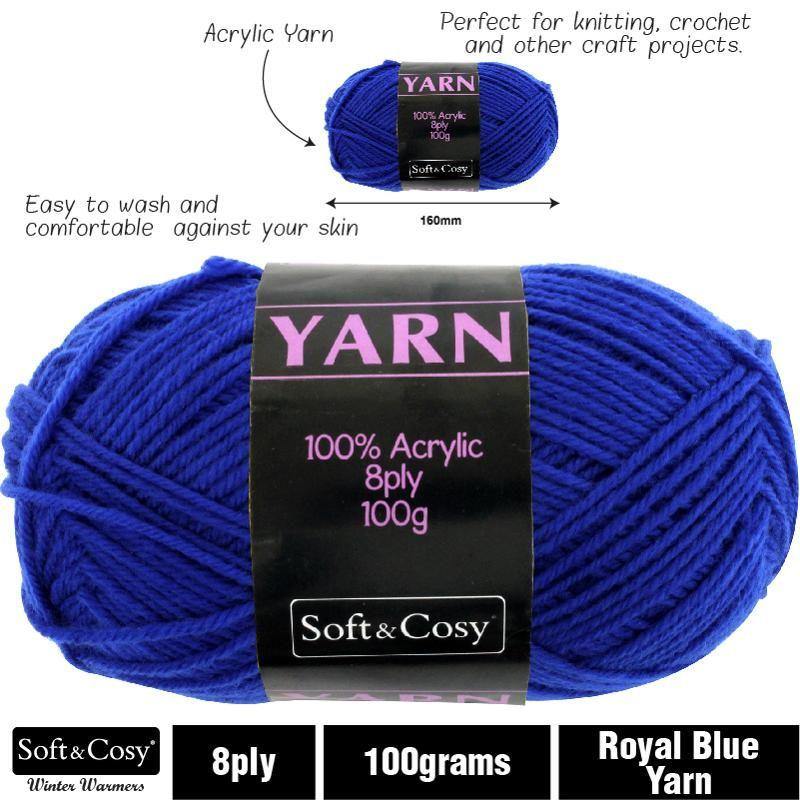 Royal Blue Acrylic Yarn - 100g | The Base Warehouse