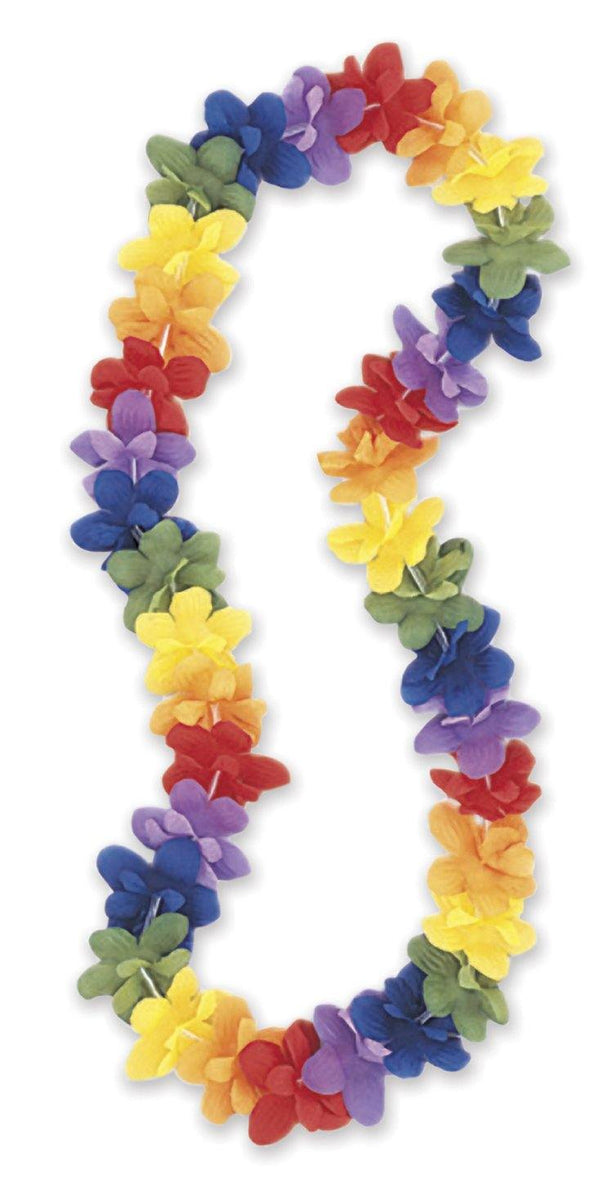 Luau Rainbow Flower Lei - 101cm | The Base Warehouse