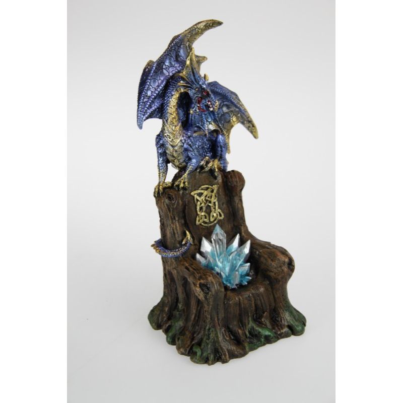 Blue Dragon on Mystic Realm Throne Guarding Crystal - 26cm | The Base ...