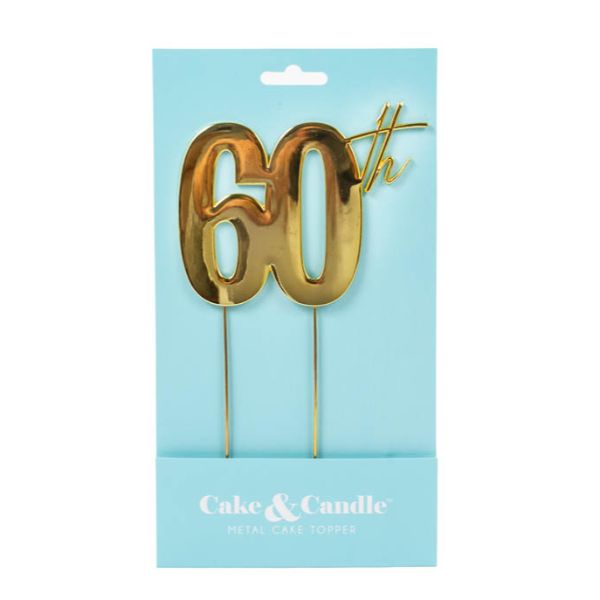 60th Gold Medal Cake Topper - 9cm | The Base Warehouse