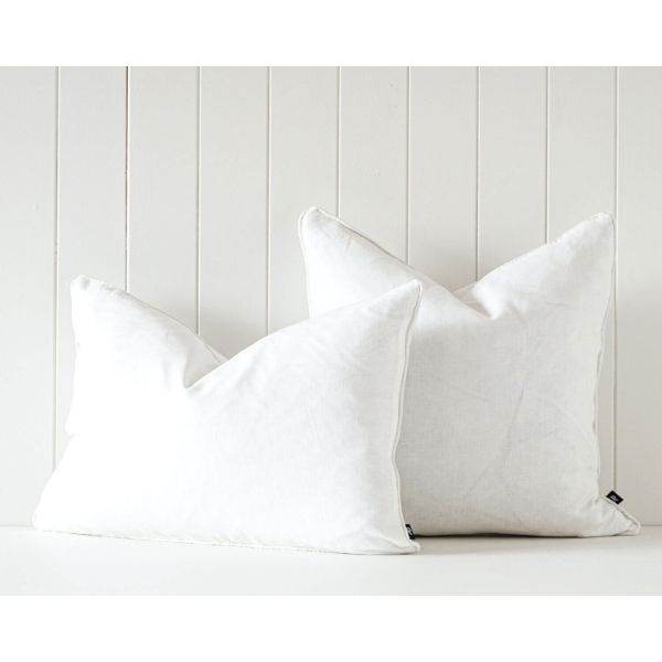White Linen Feather Insert Indoor Cushion - 50cm x 50cm | The Base ...