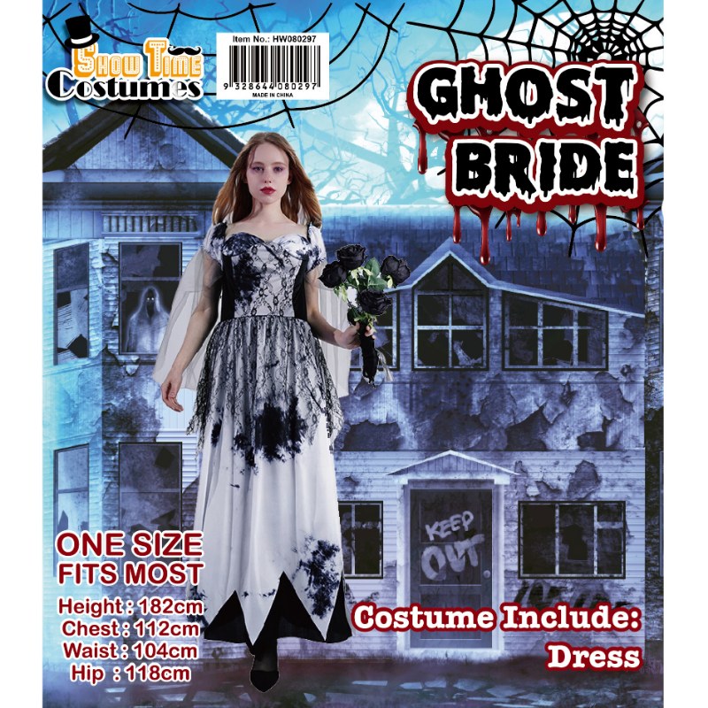 Womens Ghost Bride Costume - One Size Fits Most | The Base Warehouse