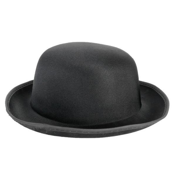 Black Circular Satin Bowler Hat | The Base Warehouse