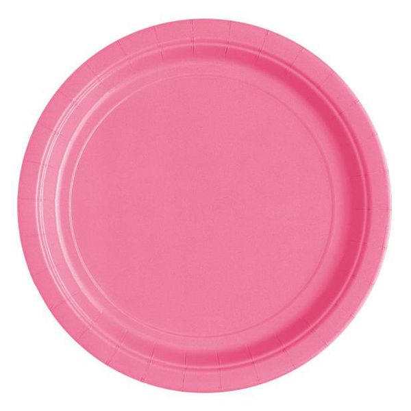 16 Pack Hot Pink Paper Plates - 23cm | The Base Warehouse