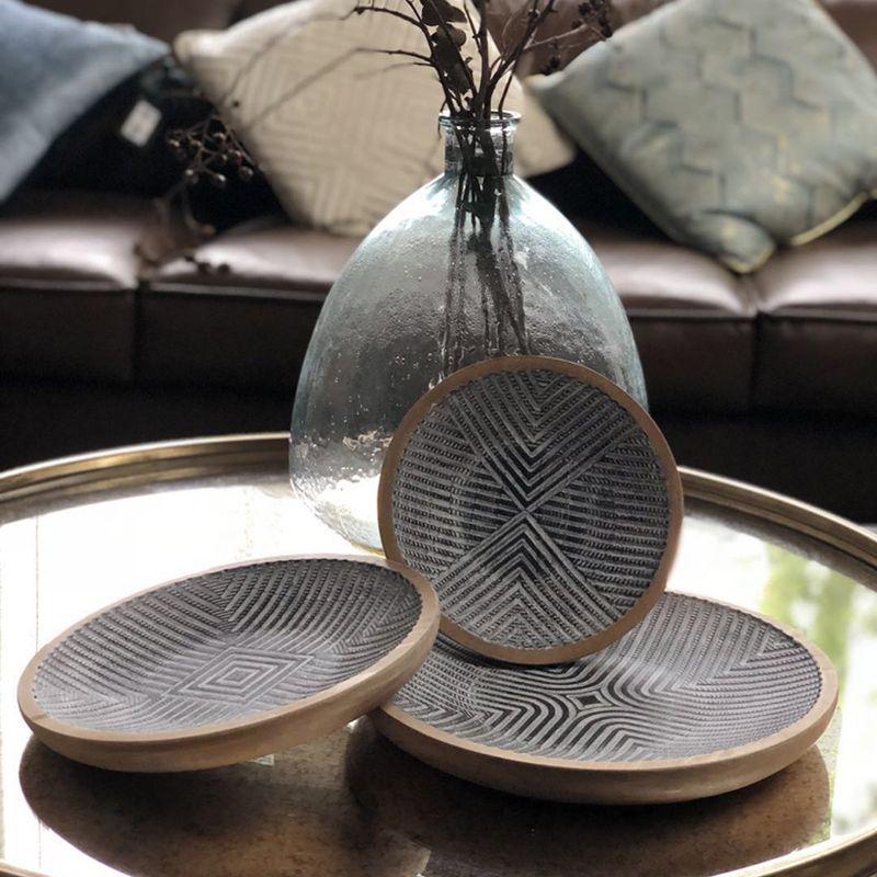 Ash Carved Wood Tray Set | The Base Warehouse