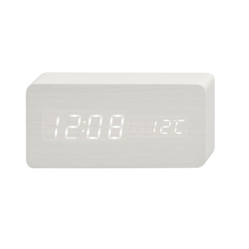 LED Cuboids Table Clock With Temperature Display - 15cm x 3.9cm x 6.8cm ...