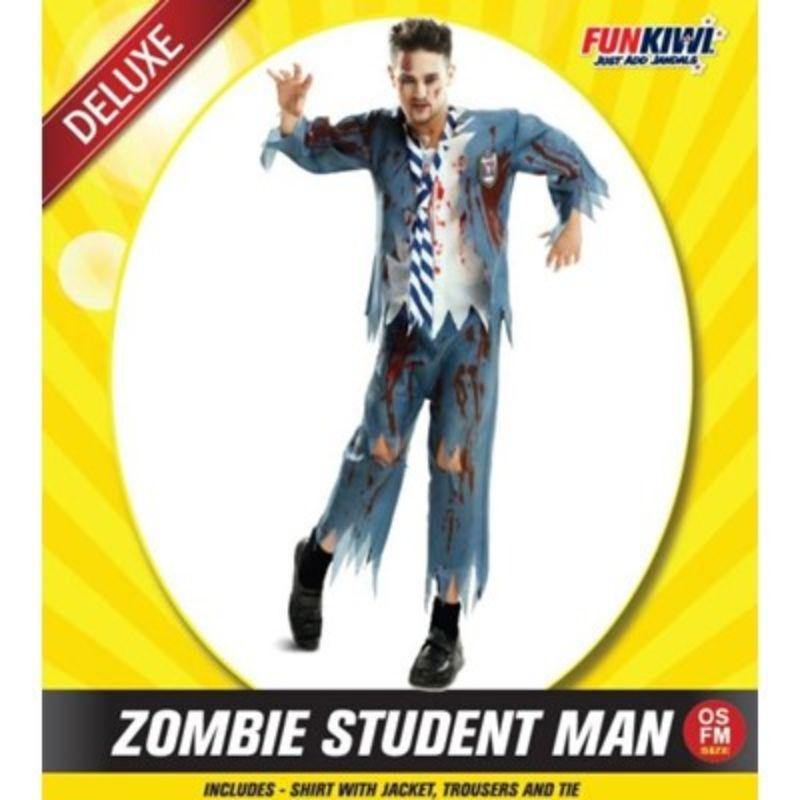 Mens Deluxe Zombie Student Man Costume | The Base Warehouse